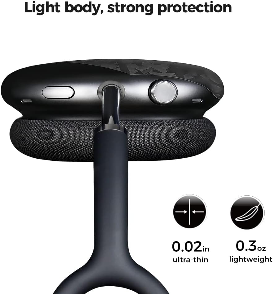 MONOCARBON Real Carbon Fiber Case for Airpods Max(2024 & 2020),Military Grade Protective Hard Cover for Apple Airpods Max Headphone from Daily Scratch,High-End Luxury Essential Accessories