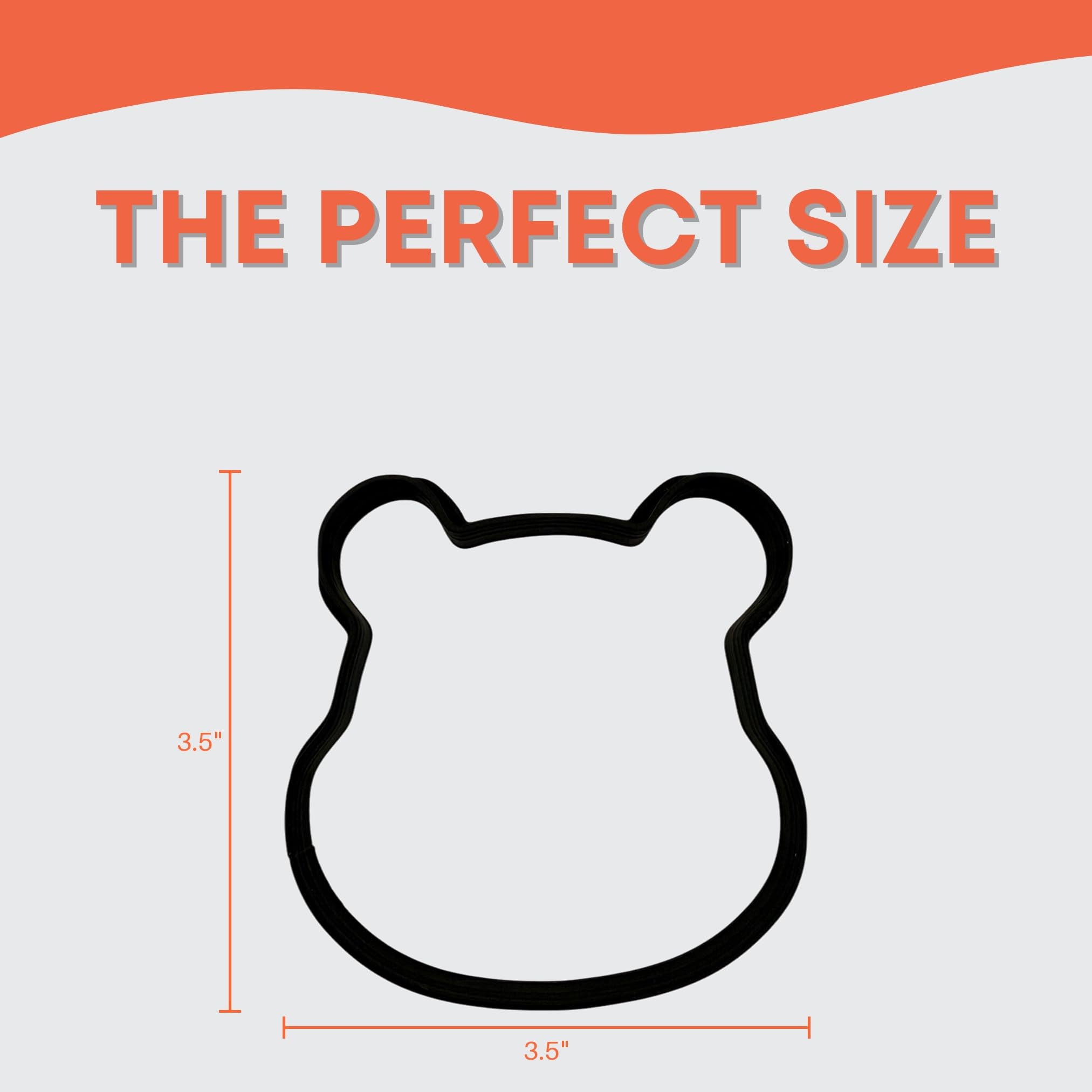 Bear Face Cookie Cutter with Easy to Push Design, for Baby Showers, Work Events, and Birthday Celebrations (3.5 inch)