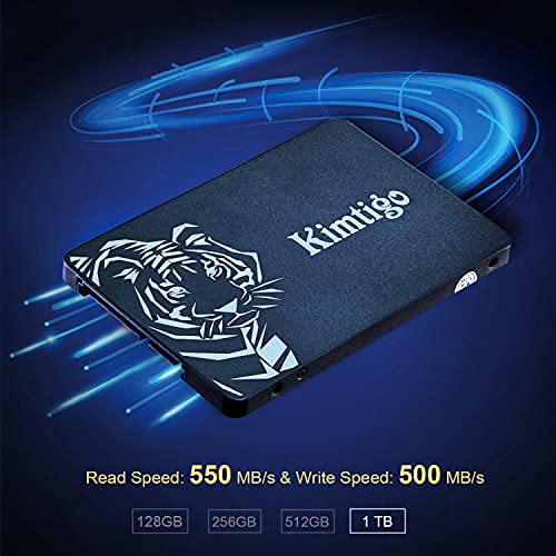 kimtigo 2.5" Internal SSD 1TB, 3D NAND Solid State Drive, SATA III 6Gb/s 2.5 inch 7mm (0.28”), Read up to 550MB/s