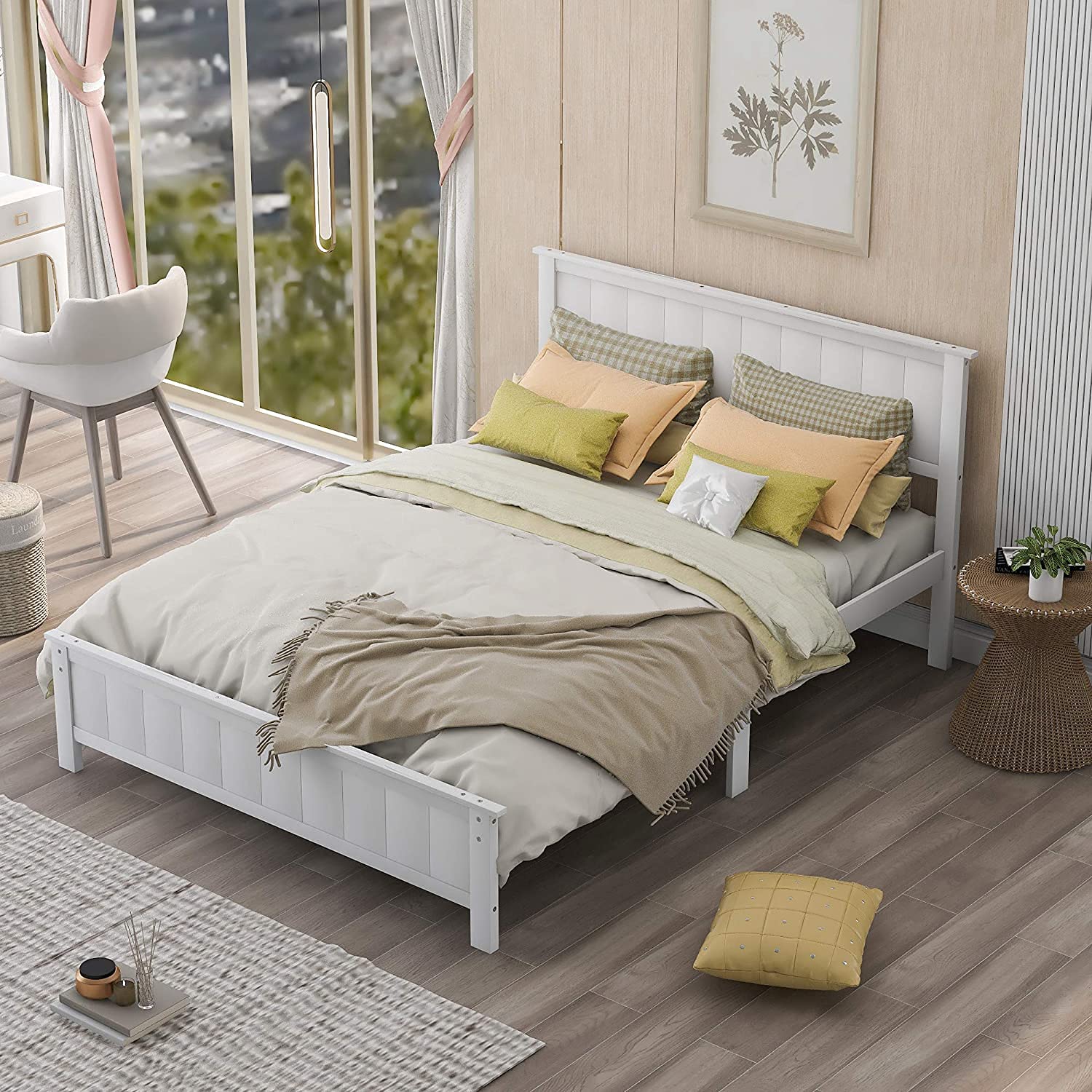 STP-Y Twin Size Platform Bed, Wood Platform Bed Frame with Storage Drawers, Wooden Platform Bed with Headboard for Kids Boys Girls Teens Adults, No Box Spring Needed, Easy Assembly, Gray