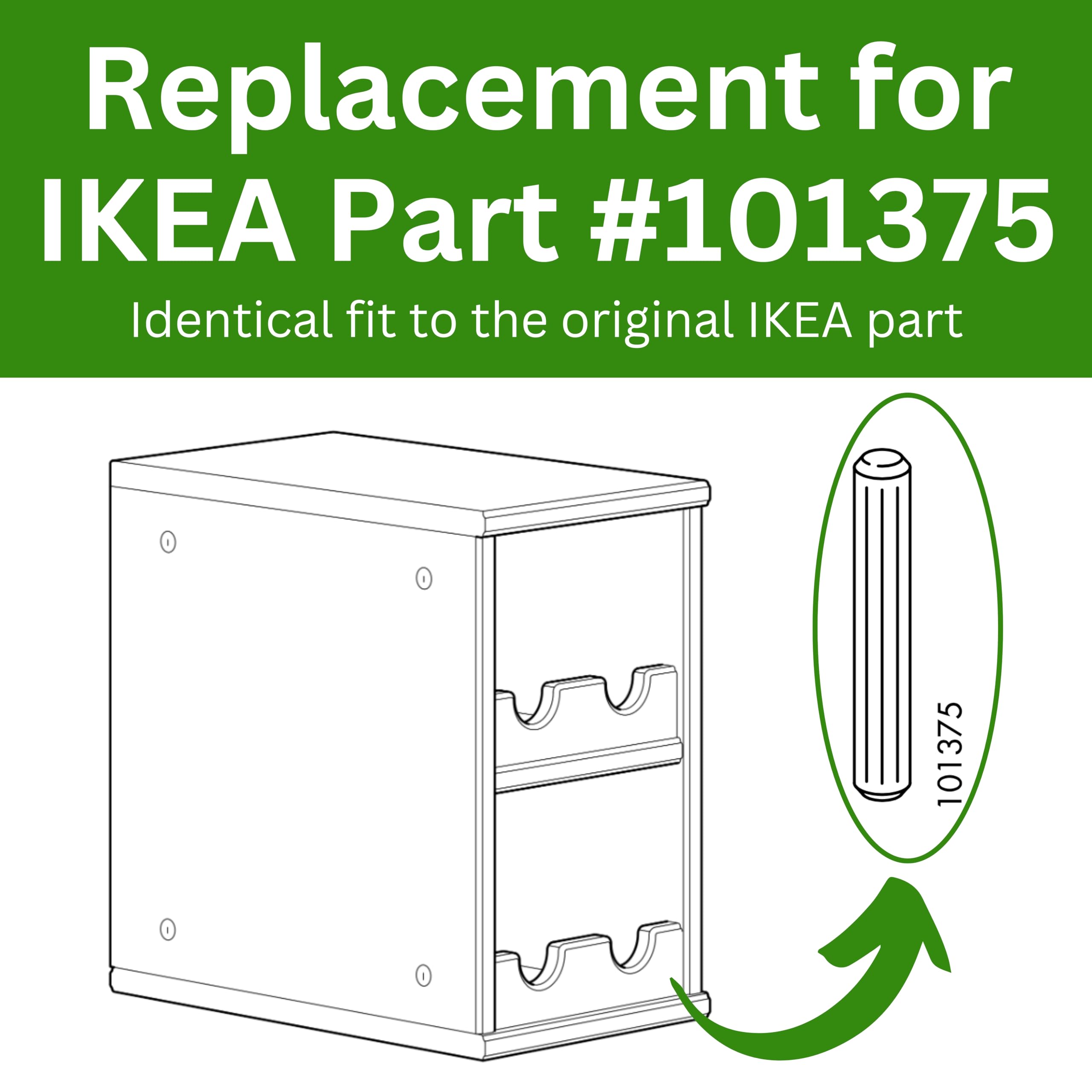 Spare Hardware Parts Replacement for IKEA Wooden Fluted Dowel Pin (101375) Pack of 24