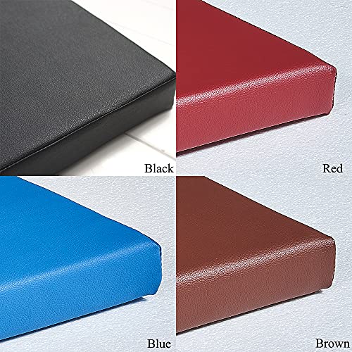 Waterproof Faux PU Leather Piano Bench Cushions with Ties for Kids Wooden Shoe Stool Pad 30"X 14" inch, Black