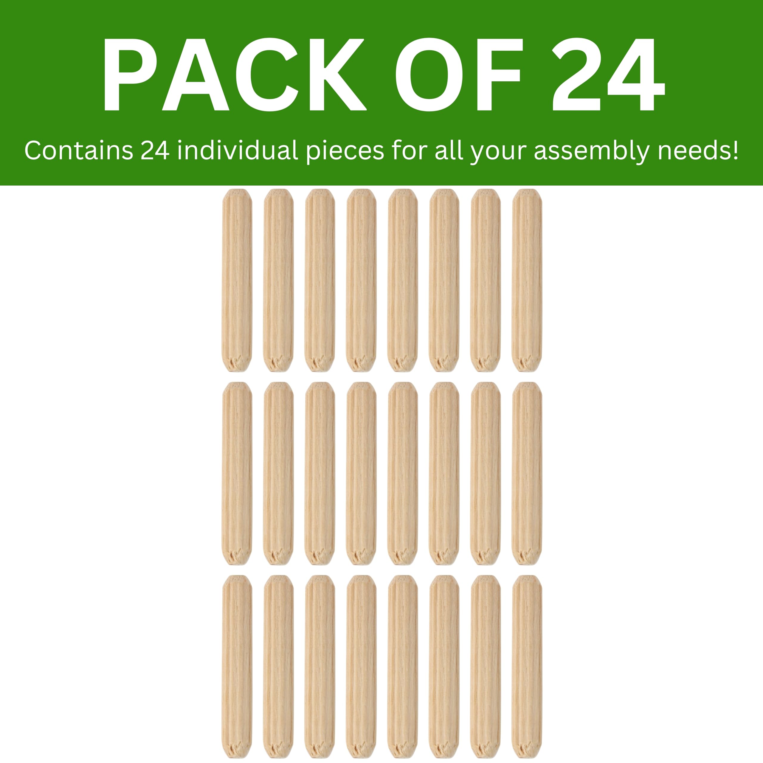 Spare Hardware Parts Replacement for IKEA Wooden Fluted Dowel Pin (101375) Pack of 24