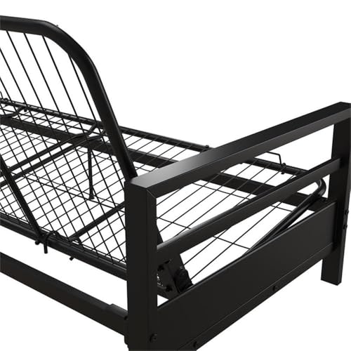 Pemberly Row Classic Design Full Size Metal Futon Frame in Black