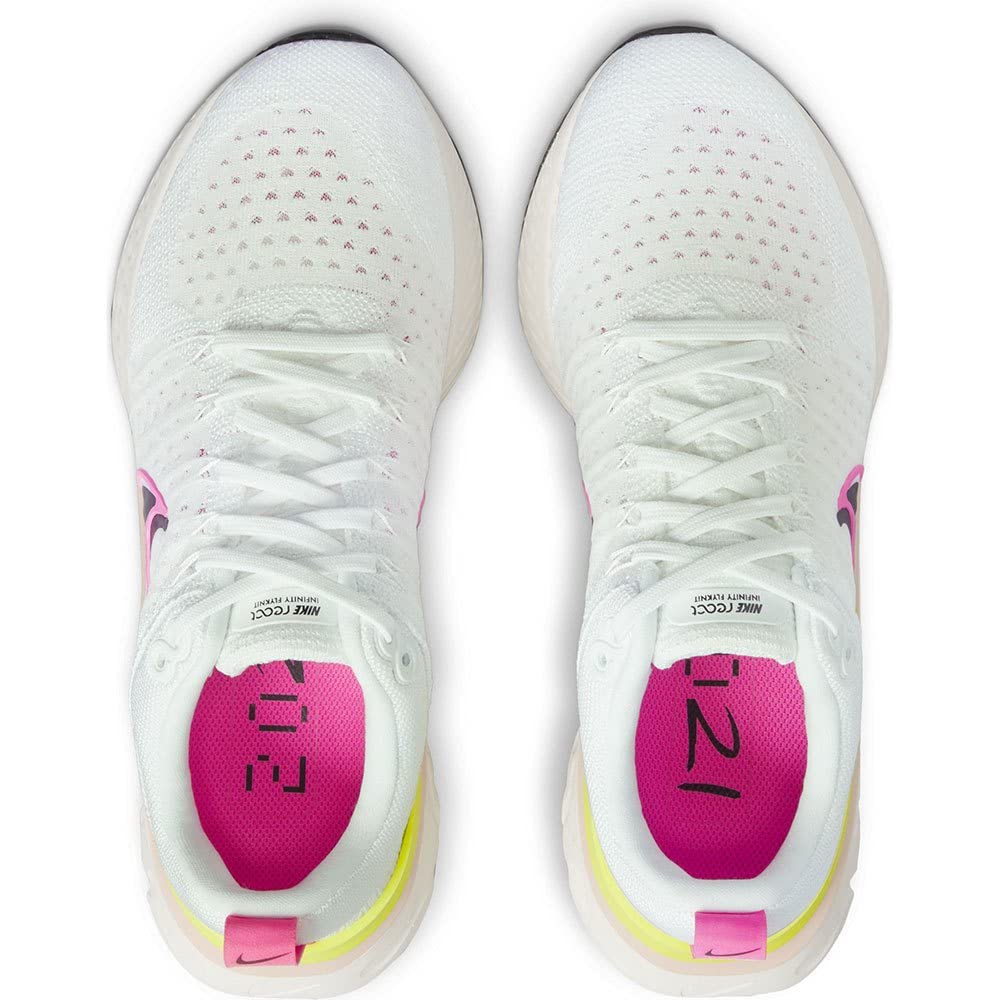 Nike Womens React Infinity Run FK 2 Running Trainers DJ5396 Sneakers Shoes (UK 6 US 8.5 EU 40, White Black sail Pink Blast 100)