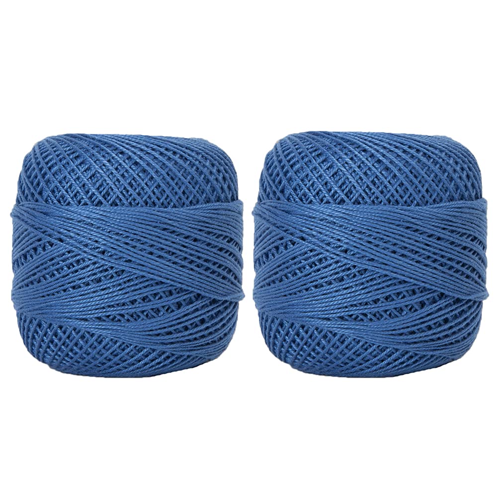 Blue Lace Cotton Yarn Crochet Lace Line for Knitting Scarf Bags Basket Sweater Accessory Yarn 100g