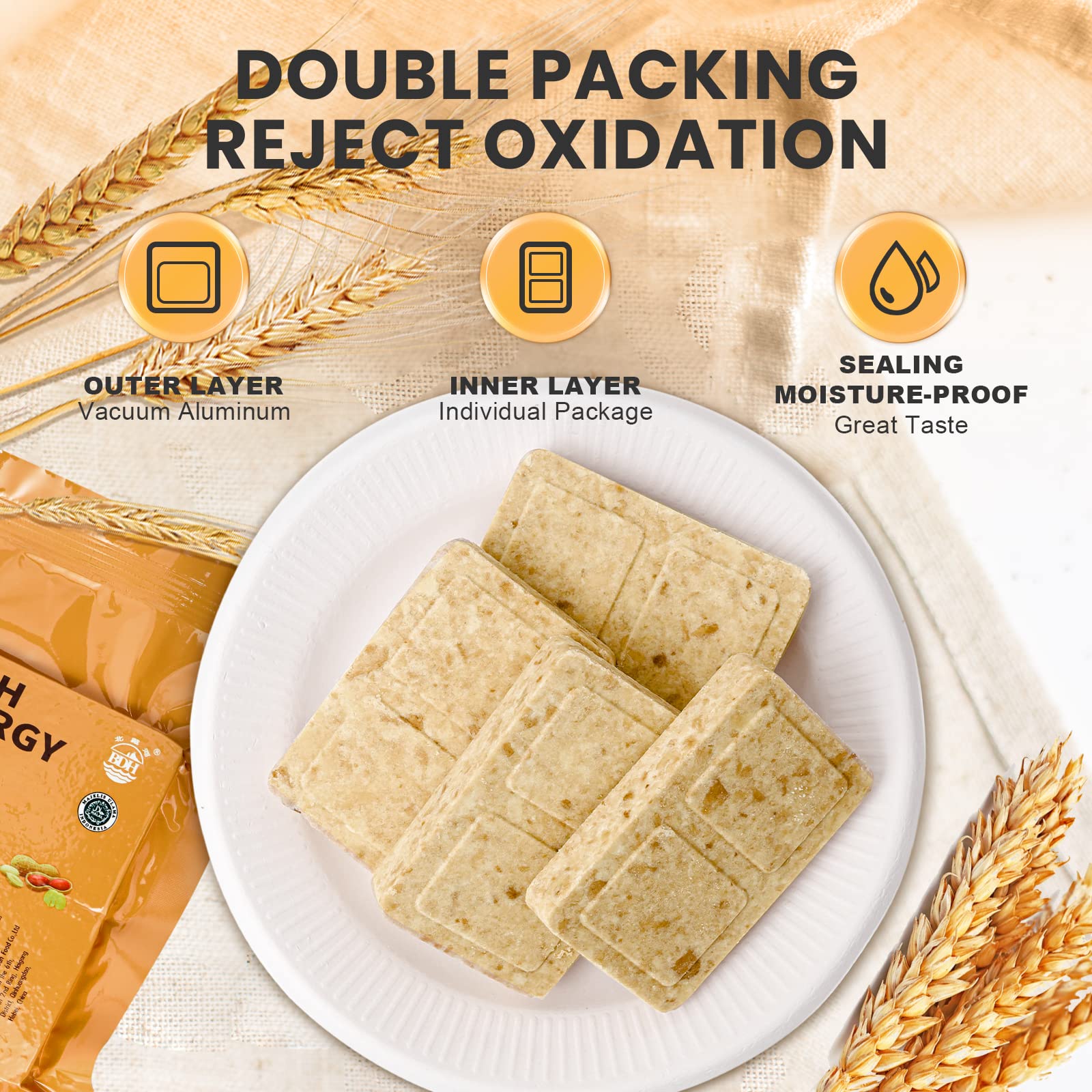 Emergency Food Ration Bars, Peanut Flavor Survival Tabs Supply for Outdoor Camping Emergency Snowstorm Earthquake Disaster Preparedness Kit With Long Self Life 12 Count