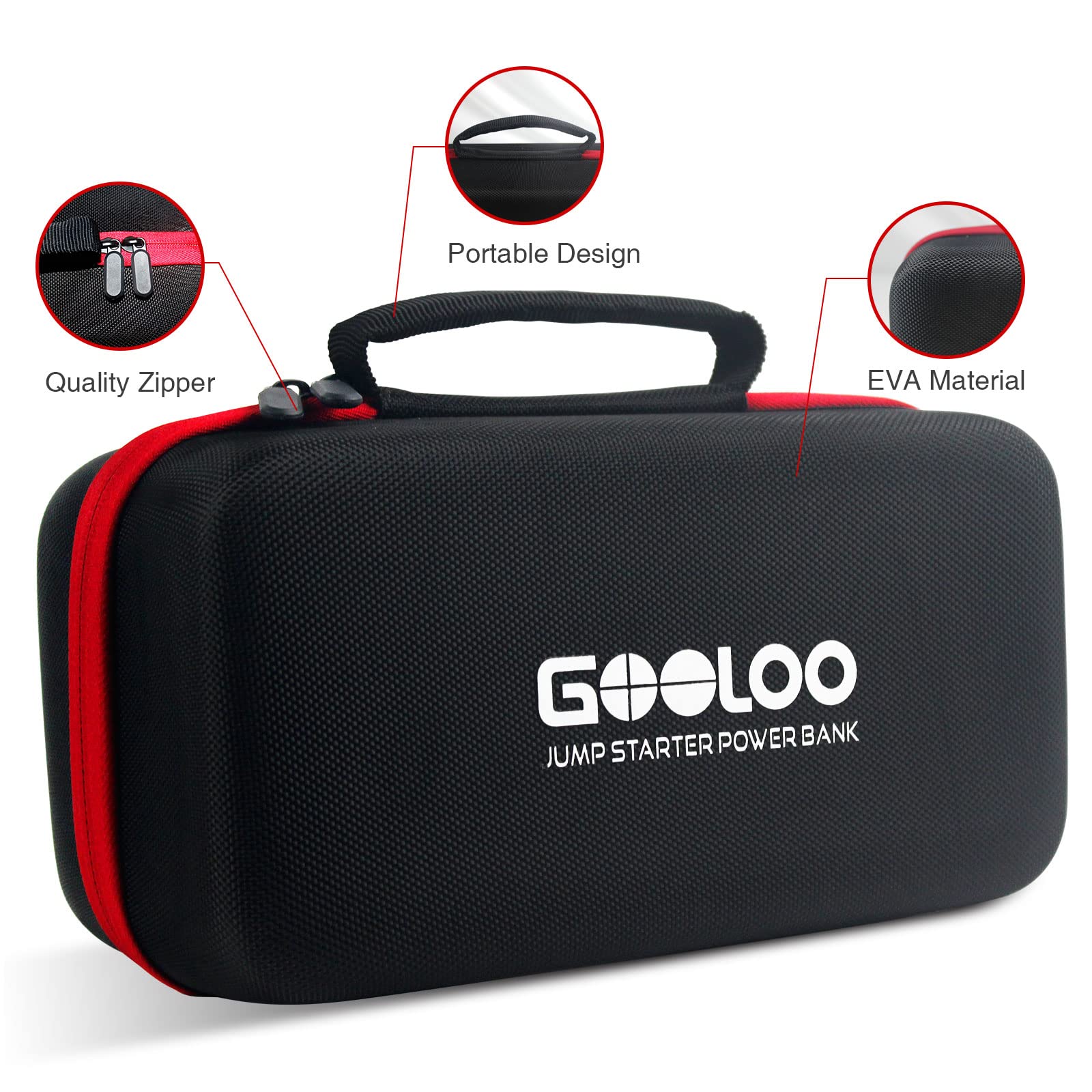 GOOLOO Eva Protection Case for GT4000 GT4000S GT6000 & GT3000 12V Jump Starters,Portable Hard Storage Case Car Tool Gadgets Carry Bag