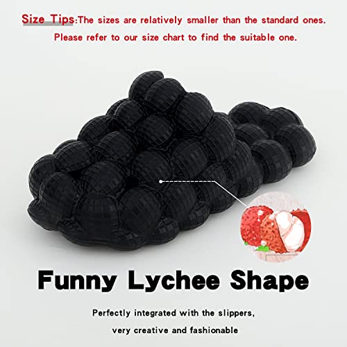 ASONGMAKE Womens Massager Slippers,Funny Bubble Unisex Super Soft Sandals Mens Breathable Beach Slides,Bath Shower Slippers Bedroom Spa House Sandals Black41-42