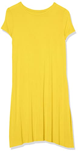 Amazon Essentials Women's Short-Sleeve Scoop Neck Swing Dress (Available in Plus Size), Yellow, X-Large