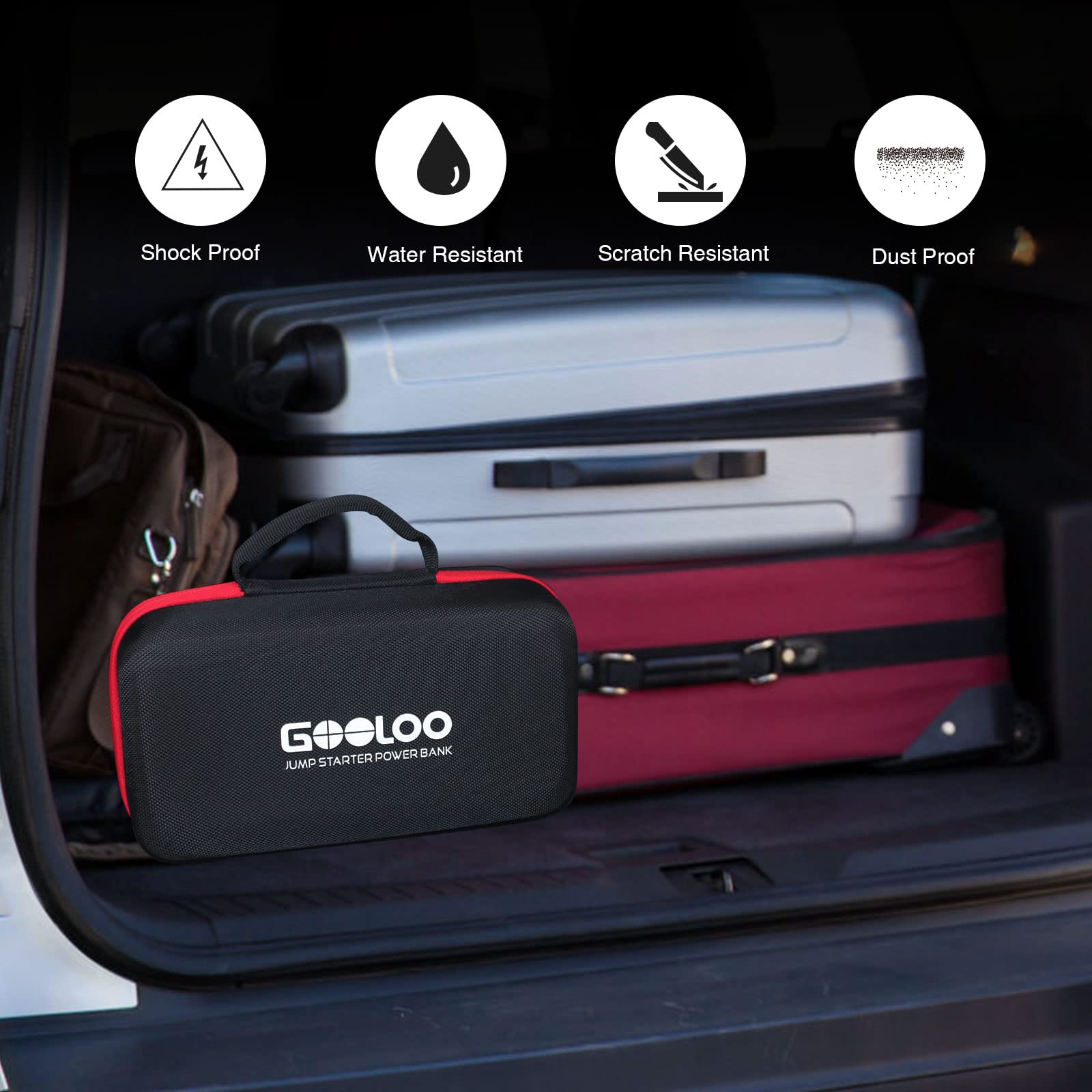 GOOLOO Eva Protection Case for GT4000 GT4000S GT6000 & GT3000 12V Jump Starters,Portable Hard Storage Case Car Tool Gadgets Carry Bag