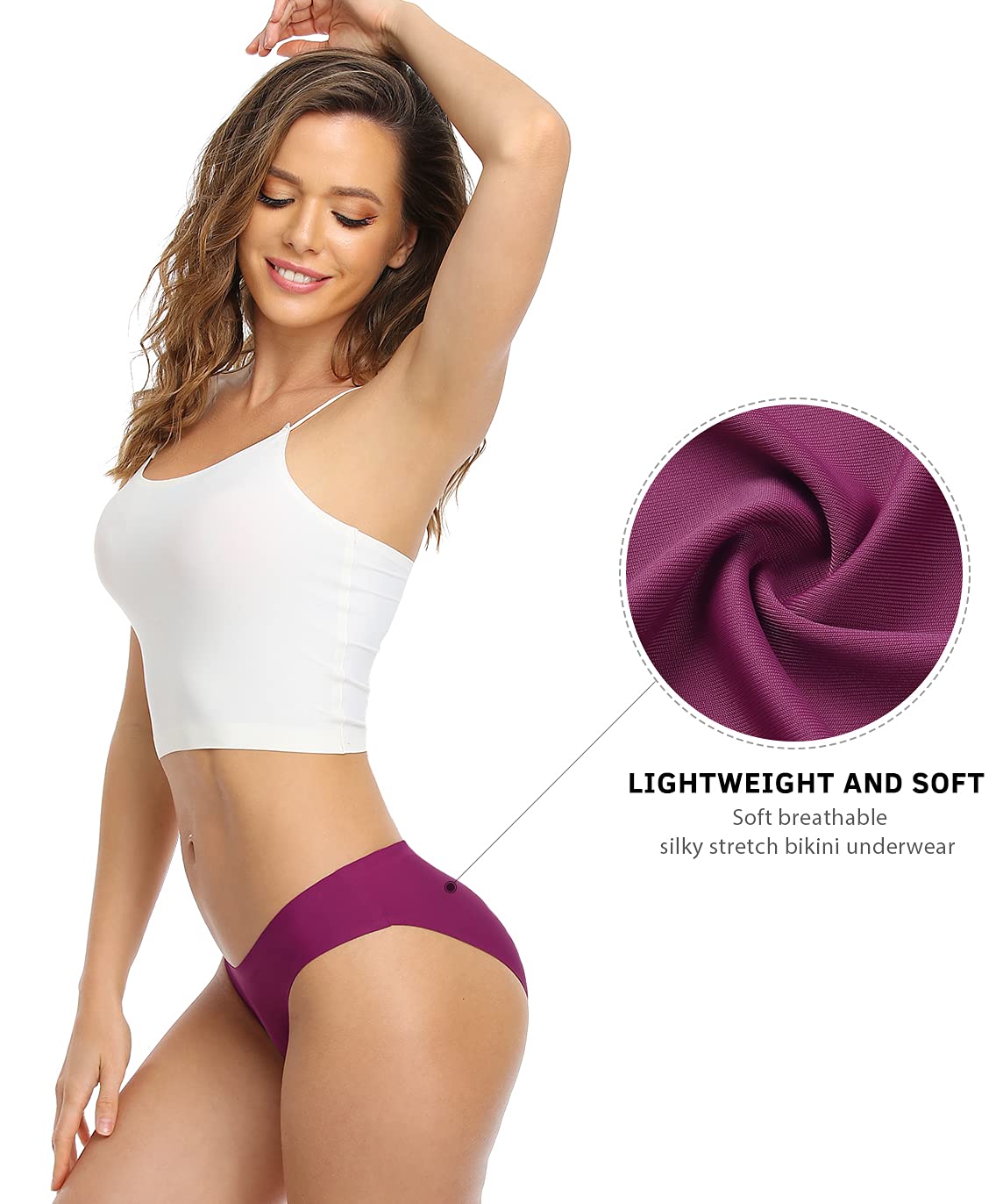 Xibing 10 Pack Womens Seamless Underwear No Show Stretch Bikini Panties Breathable Invisible Hipster Panty(5004M,Multicolor2)