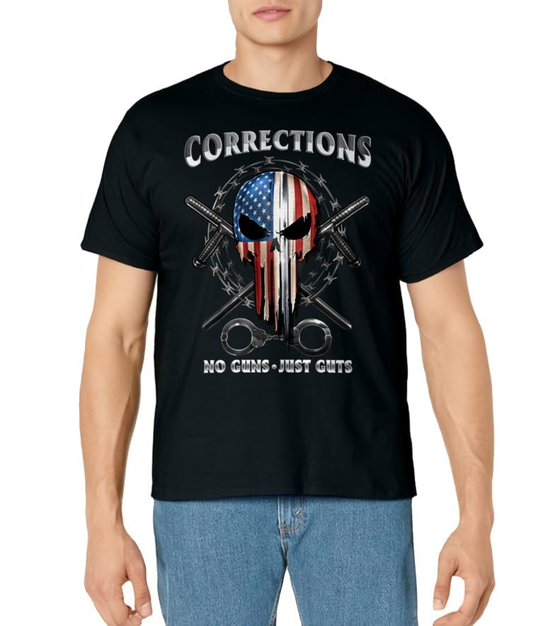 Corrections Just Guts Skull Of Freedom Correctional Officer T-Shirt