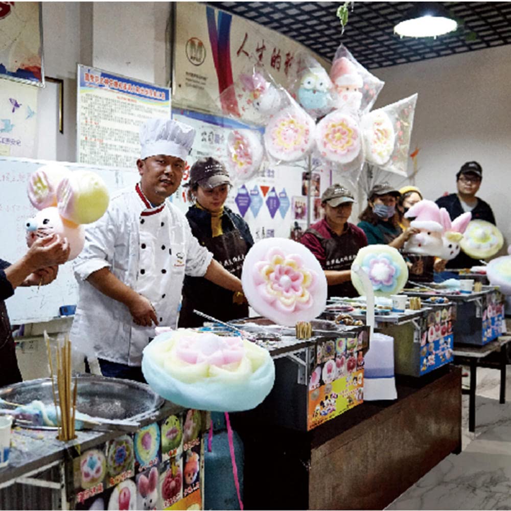 Candy Floss Maker Machine Commercial, Cotton Candy Maker Floss Machine Cart 1350W, Temperature and Speed Control, Tabletop Commercial Cotton Candy Sugar Maker