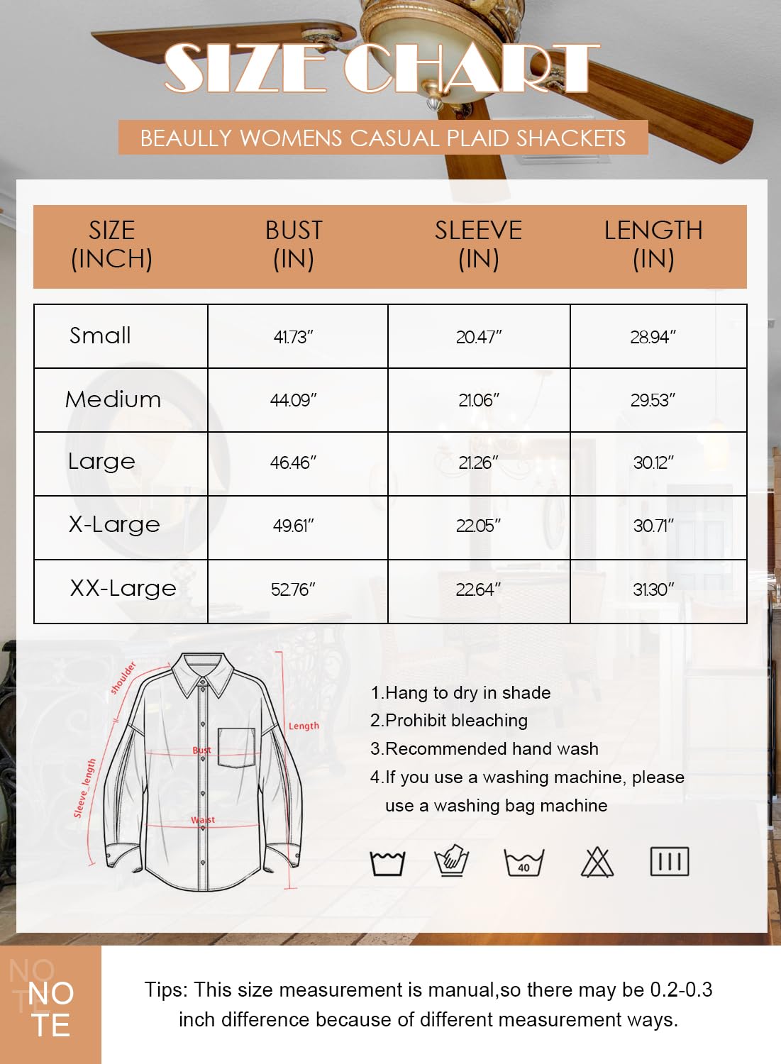 Beaully Women's Flannel Plaid Shacket Long Sleeve Button Down Shirts Jacket Coats with Side Pockets 6017 Khaki XXL