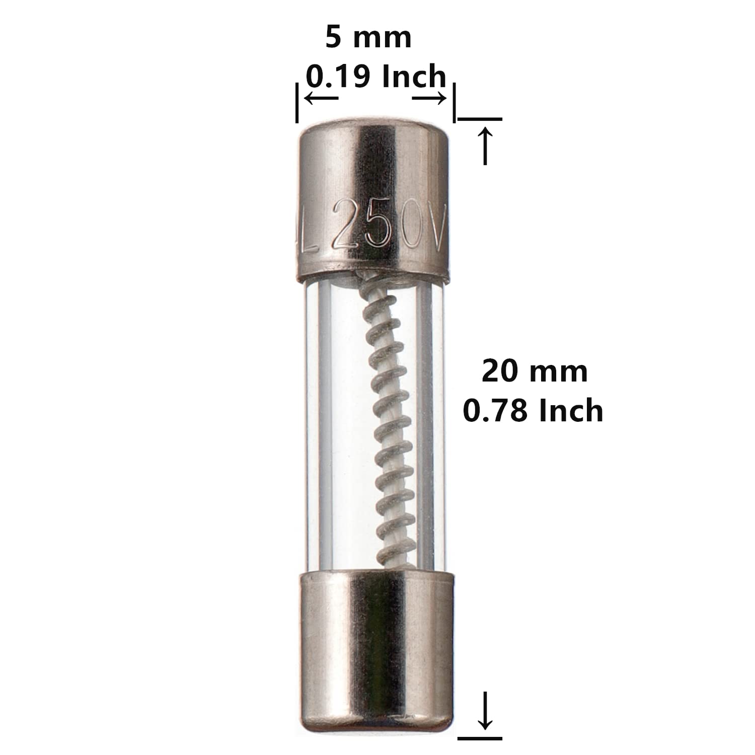 BOJACK 12 Values 60 pcs Slow Blow Glass Fuses Assortment Kit 5x20mm 250V T0.5A 1A 1.25A 1.6A 2A 2.5A 3A 3.15A 4A 5A 6.3A 10A packag in a Clear Plastic Box