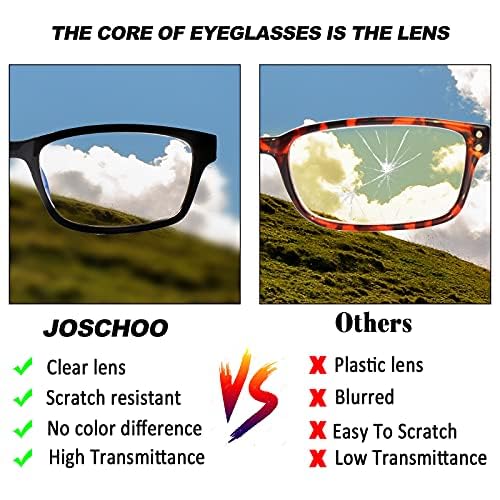 JOSCHOO Computer Reading Glasses for Women and Men 6 Pack Blue Light Blocking Spring Hinge Readers (Mix Color-2, 1.75)…