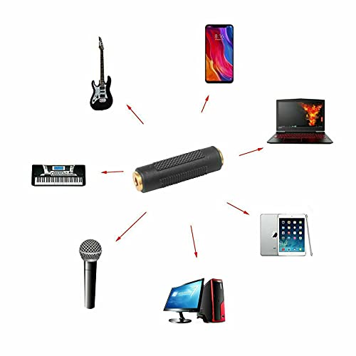 3.5mm Stereo Jack to 3.5mm Female to Female Audio Adapter Coupler Gold Plated for Stereo Cable, Speakers and Headphones(2 Pack)