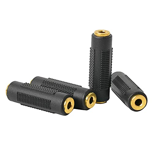 3.5mm Stereo Jack to 3.5mm Female to Female Audio Adapter Coupler Gold Plated for Stereo Cable, Speakers and Headphones(2 Pack)