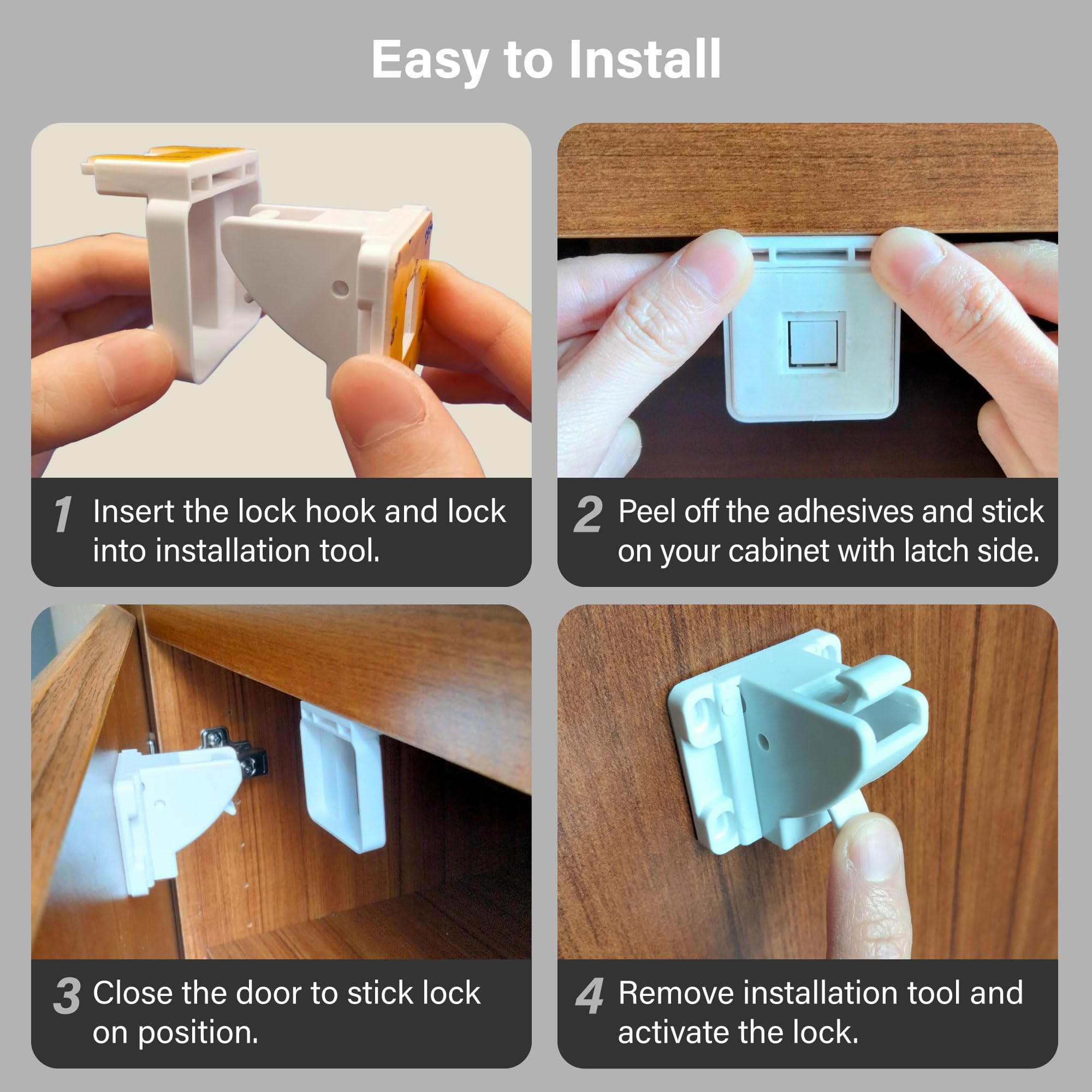 Heart of Tafiti Magnetic Cabinet Locks (6-Packs 1 Key), Baby Proofing Drawer Lock, Multi-Purpose Cupboard Drawers Latches, Safe & Easy Install, Strong Adhesive, No Screws or Tools Needed.