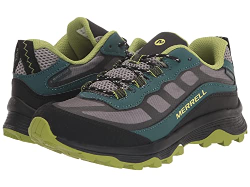 Merrell Moab Speed Low WTRPF Sneaker, Deep Green/Black, 3 US Unisex Big Kid