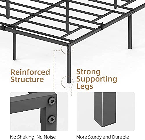 ELETHEBIA Full Bed Frame Platform,14 Inch Metal Full Size Bed Frames No Box Spring Needed,Heavy Duty Steel Slat Mattress Foundation,Easy Assembly,No Noise and No Shaking