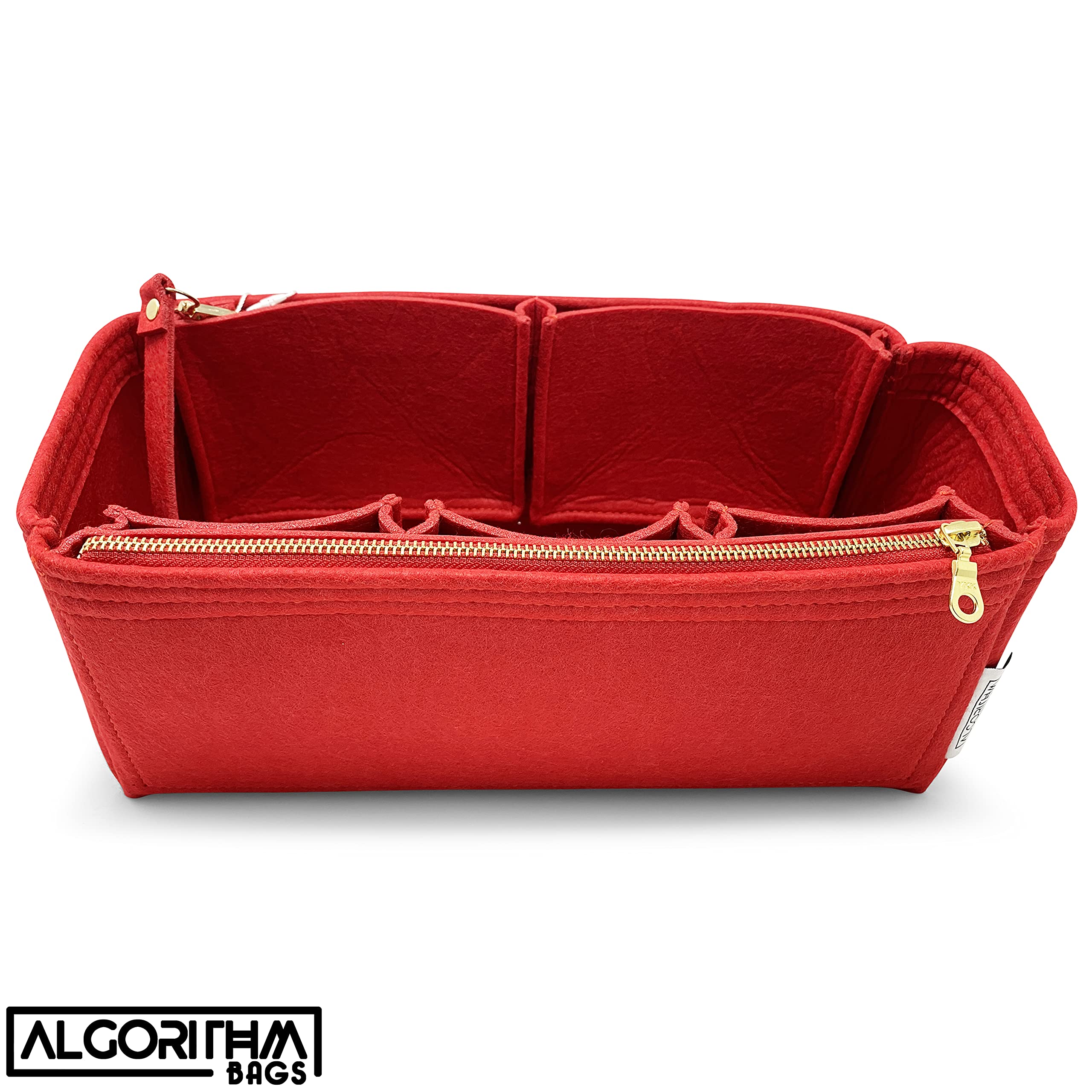 AlgorithmBags designed for Louis Vuitton LV Graceful, Purse Organizer Insert with zippers, 3mm Felt Shaper Liner Divider Protector (Red, PM)