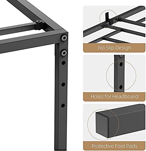 ELETHEBIA Full Bed Frame Platform,14 Inch Metal Full Size Bed Frames No Box Spring Needed,Heavy Duty Steel Slat Mattress Foundation,Easy Assembly,No Noise and No Shaking