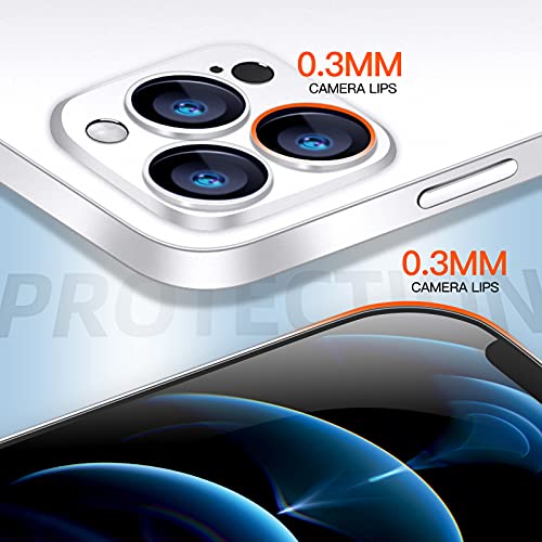 Purluct Compatible with iPhone 13 Pro Max Slim Case,Paper-Thin Matte Finish Skin Back Case [Anti-Fingerprints& Non Yellowing] Ultra Protective Cover with Camera Protection for Men 6.7 Inch (White)