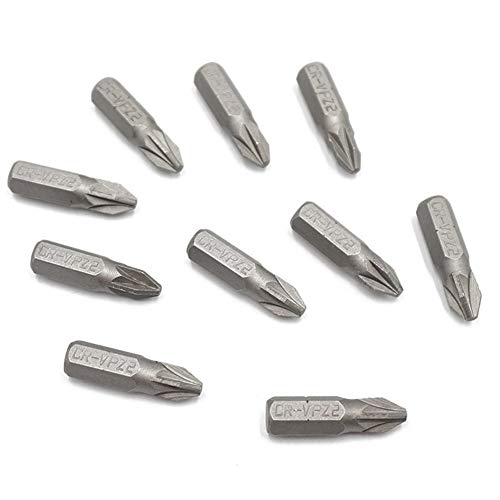 JUN-STORE SENMIAO-TH 10Pcs 1/4 inch 25mm PZ2 Screwdriver Bit Set Repair Tools Screwdrivers Kit Hex Shank Drill Bit for Power Household Hand Tools
