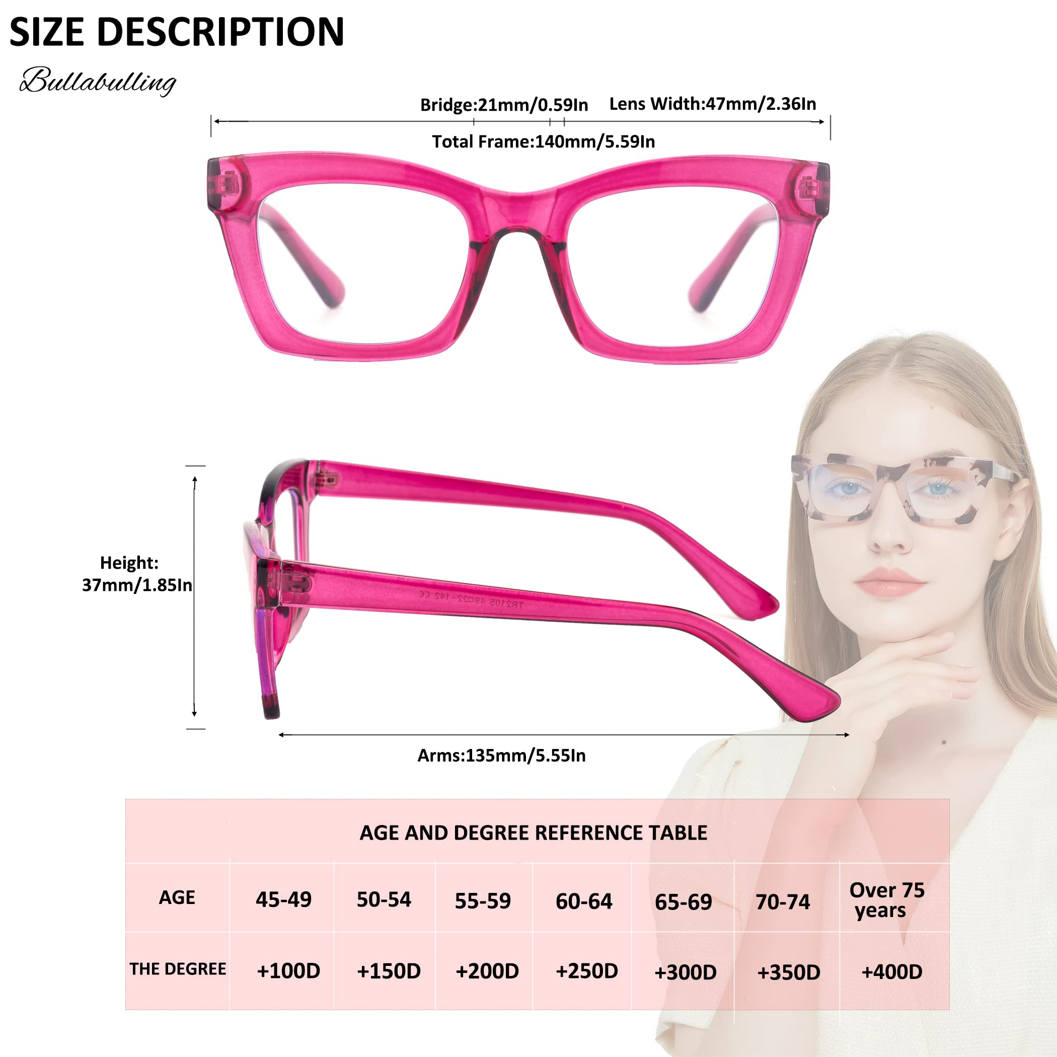 bullabulling 3 pack Oprah style Spring hinge Readers Blue Light Blocking Computer Square Reading Glasses for Women Men (flowers/tea/rose,250)