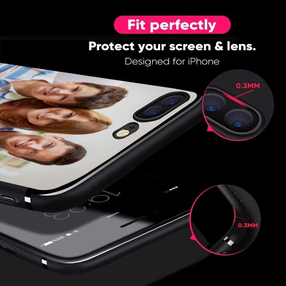 Styletify Customized Photo Case for Oppo Reno 2, Personalized Picture Case Shockproof Silicone Case Soft Candy Custom Phone Case Xmas Birthday Thanksgiving Gift Protective Phone Cover Black
