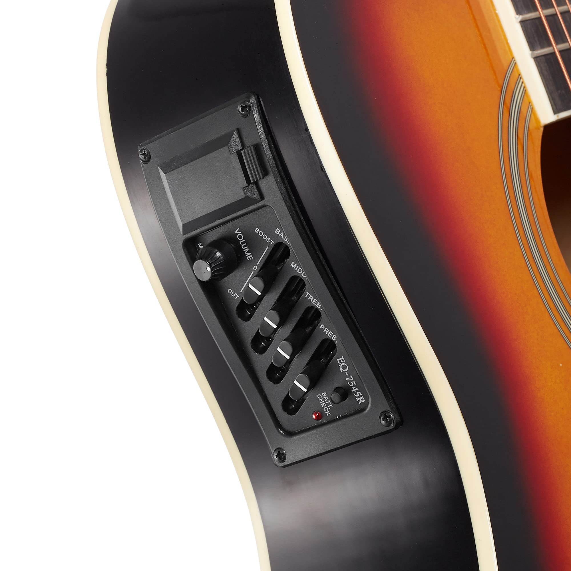 Jameson Guitars Full Size Thinline Acoustic Electric Guitar with Free Gig Bag Case & Picks Sunburst Right Handed