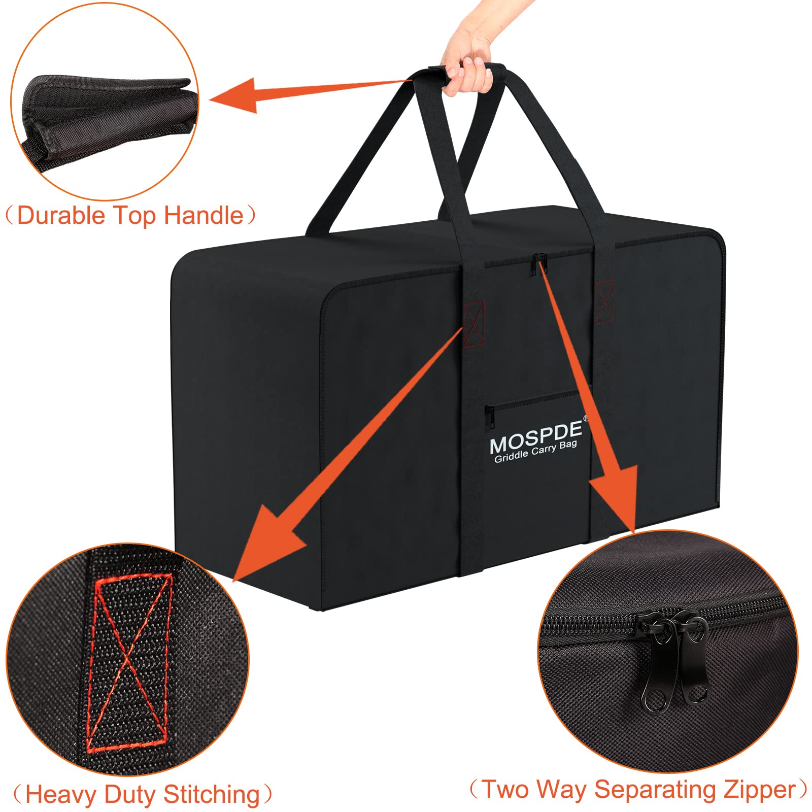 Griddle Carry Bag Fits for Blackstone 22 Inch Table Top Griddle with Grill Cover and Stand, Fits Blackstone 22" Grill Griddle with the Lid and Stand Carrying Bag 600D Heavy Duty Water-Resistant