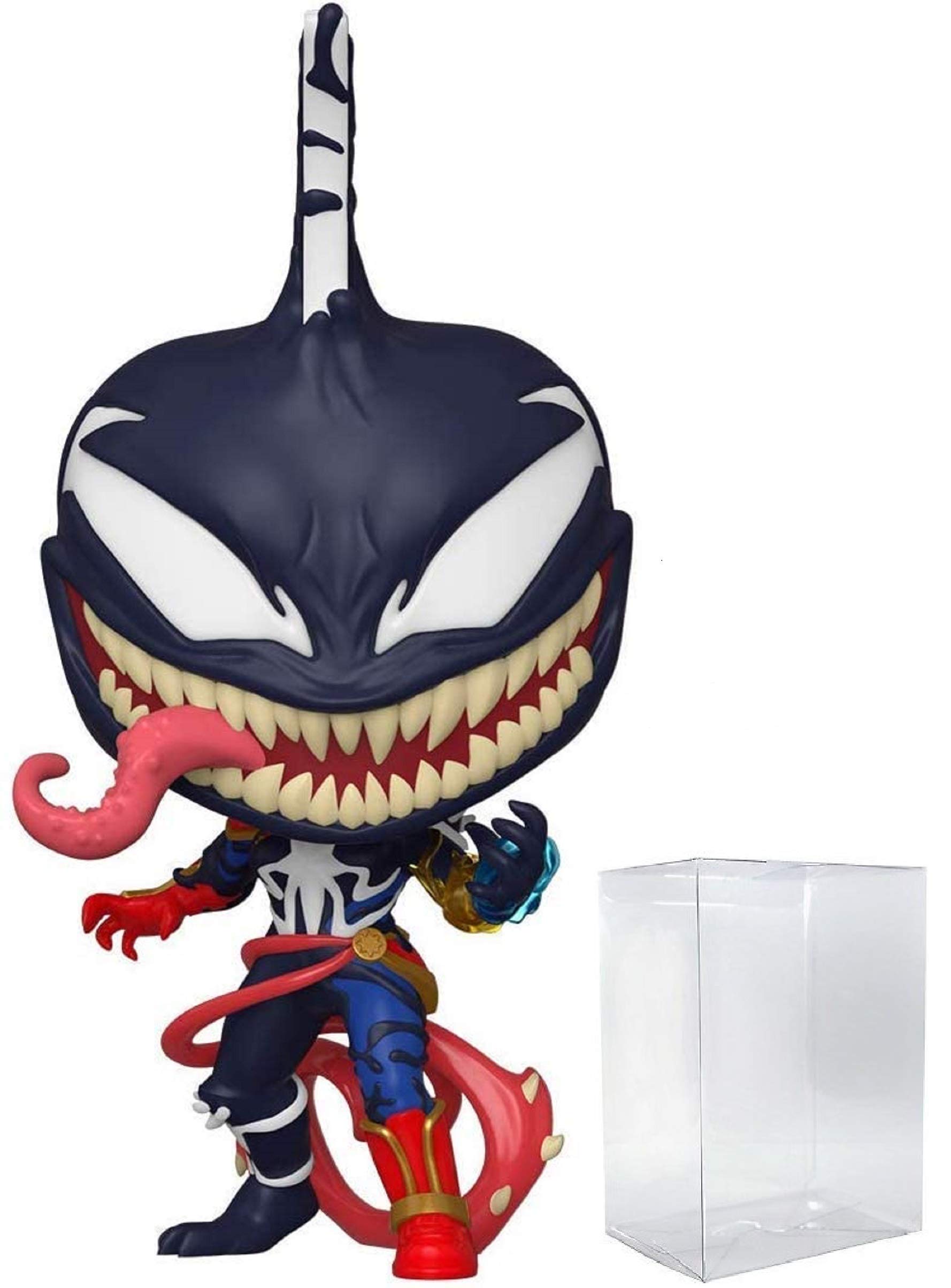 POP Marvel: Venom - Venomized Captain Marvel Funko Pop! Vinyl Figure (Bundled with Compatible Pop Box Protector Case), Multicolored, 3.75 inches