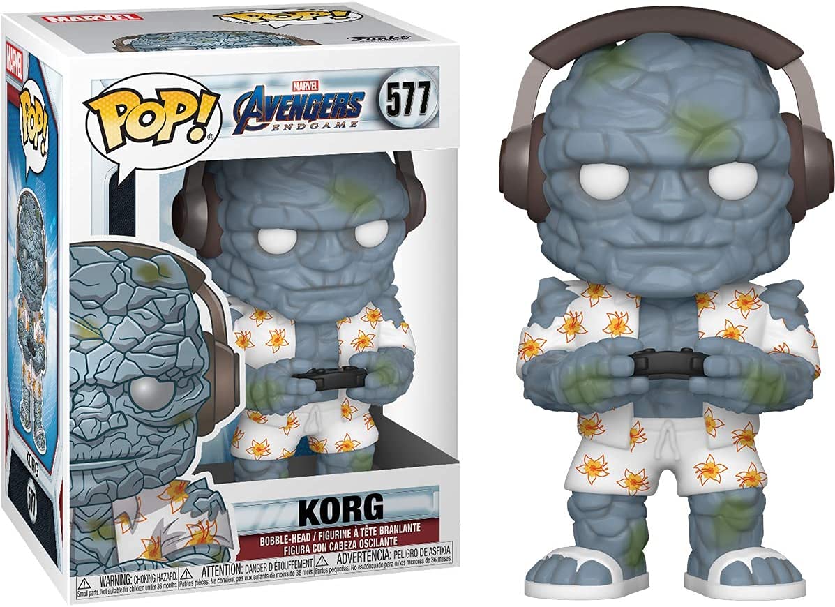 POP Marvel: Avengers Endgame - Gamer Korg Funko Pop! Vinyl Figure (Bundled with Compatible Pop Box Protector Case) Multicolor 3.75 inches