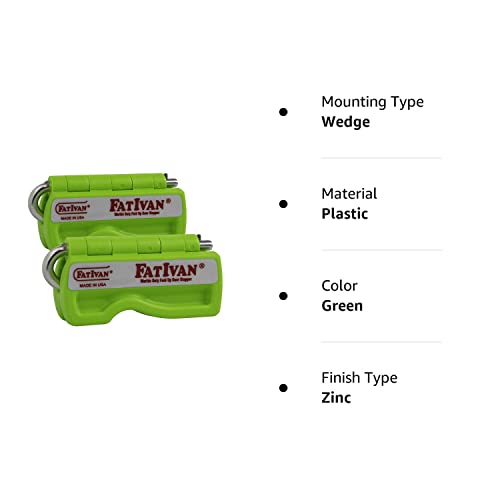 The Original Fat Ivan Fold Up Doorstop Wedge with Magnet - Green (2 Pack)