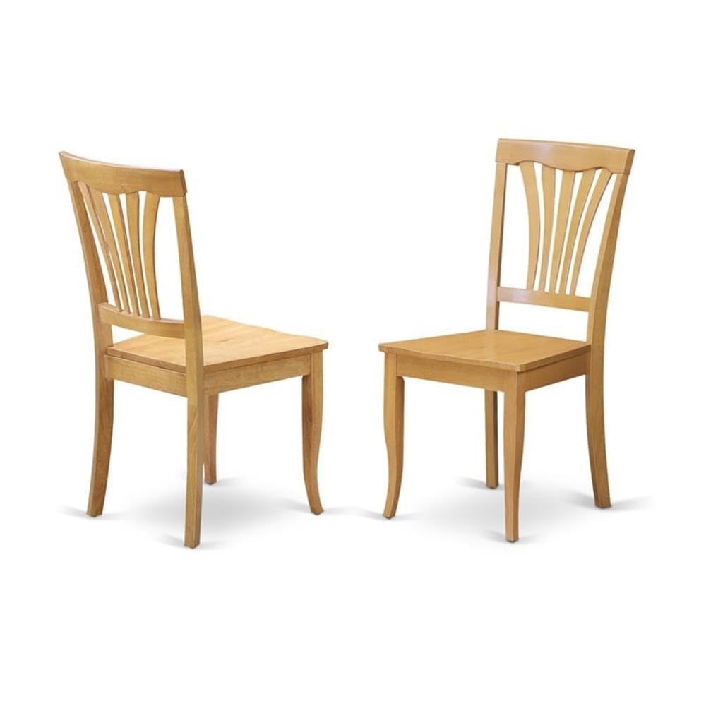 East West Furniture DMAV5-OAK-W 5 Piece Dinette Set for 4 Includes a Round Dining Room Table with Dropleaf and 4 Kitchen Dining Chairs, 42x42 Inch, Oak