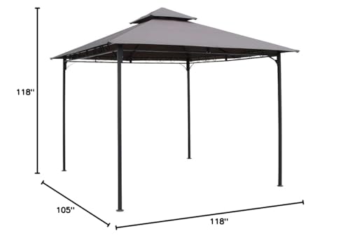 International Caravan St. Kitts Vented Canopy Gazebo - Dark GreySteel Grey, YF-3136B-CNP-GY