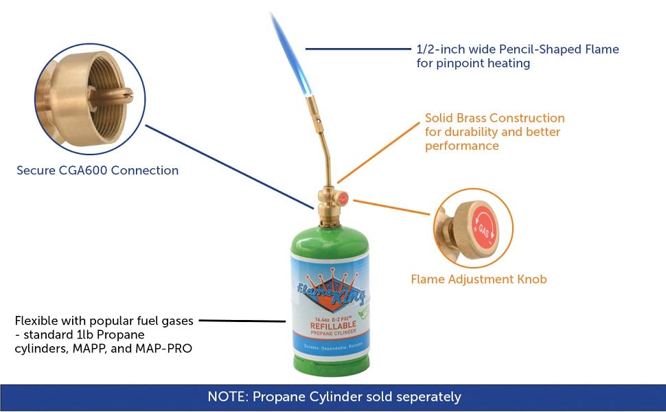 Flame King YSNAX1-001a Multi-Purpose Pencil Propane Torch Head