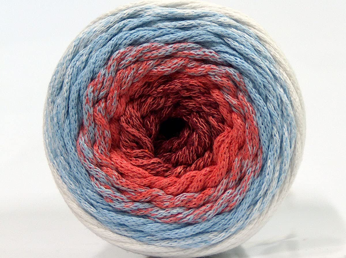 250 gr ICE YARNS Macrame Cotton Magic (100% Cotton) Yarn White Light Blue Light Salmon Burgundy