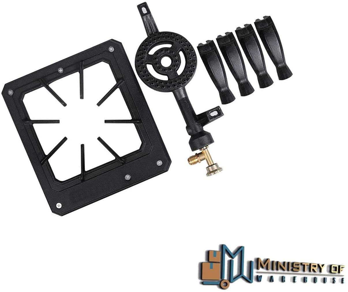 Ministry of Warehouse Heavy Duty Single Burner Propane Gas Cast Iron Camp Stove BBQ Cooker