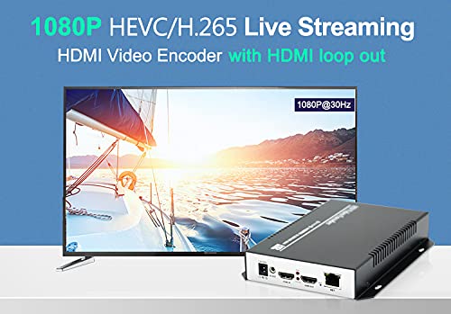 ORIVISION H265 HDMI Video Encoder for IPTV livestream on Facebook YouTube Ustream Twitch Wowza Streaming Platforms,1080P HDMI Encoder with loopout Hardware Supports RTSP,RTP,RTMP,RTMPS,HTTP,UDP,SRT