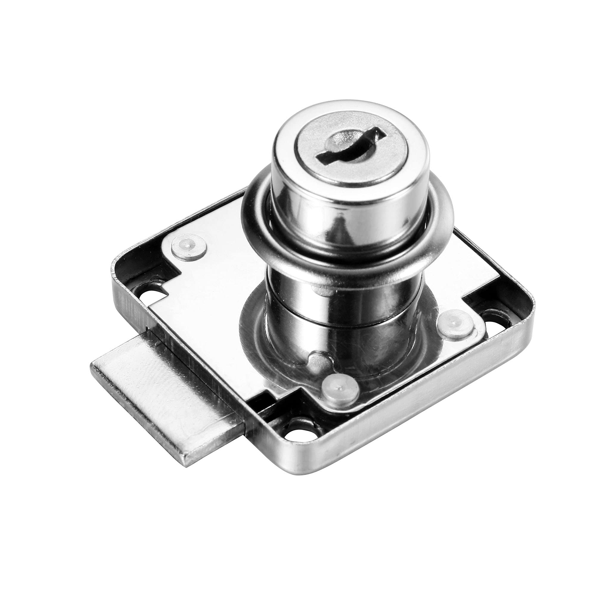 Lpraer 4 Pack Cylinder Cam Drawer Lock with Keys, Cabinet Locks 20mm Cylinder and Chrome Finish, Keyed Alike with 8 Keys, Security Locks for Cupboard Door Cabinet Mailbox