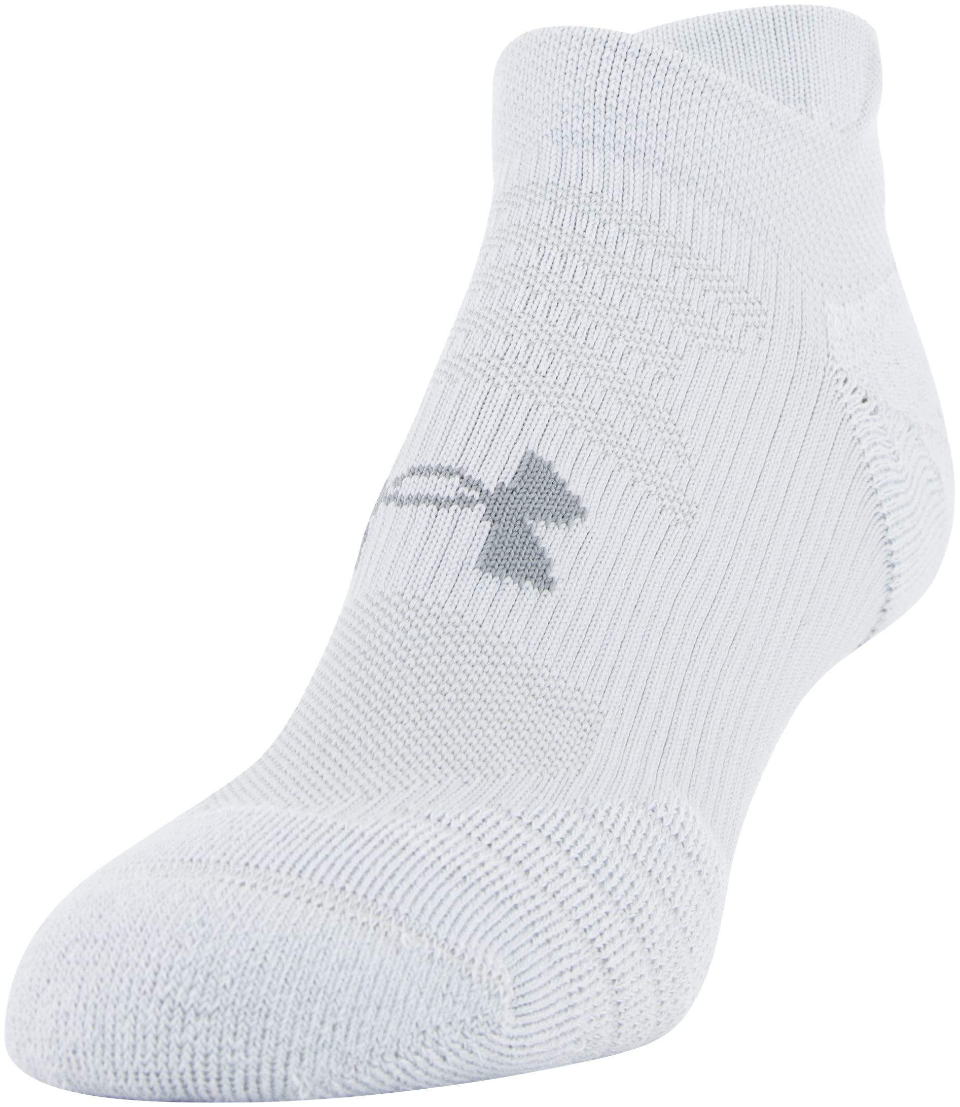 Under Armour Women's Play Up No Show Tab Socks, 3-Pairs, Halo Gray Assorted, Medium