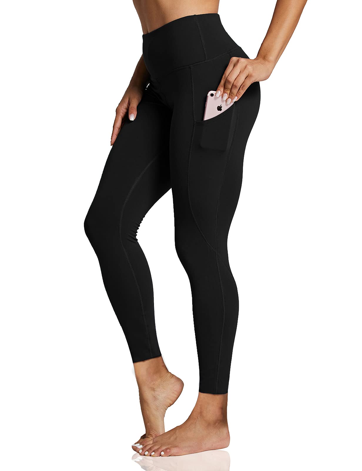 ZUTY 7/8 Workout Leggings for Women High Waisted Leggings with Pockets Squat Proof Yoga Ankle Leggings Plus Size 25" X Side Line Black 2XL