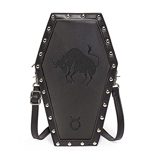 通用 12 Constellation Style Bag Lady Fashion Hand Embroidery Pattern Backpack Steampunk Leather Daypack Outdoor Black Handbags for Women