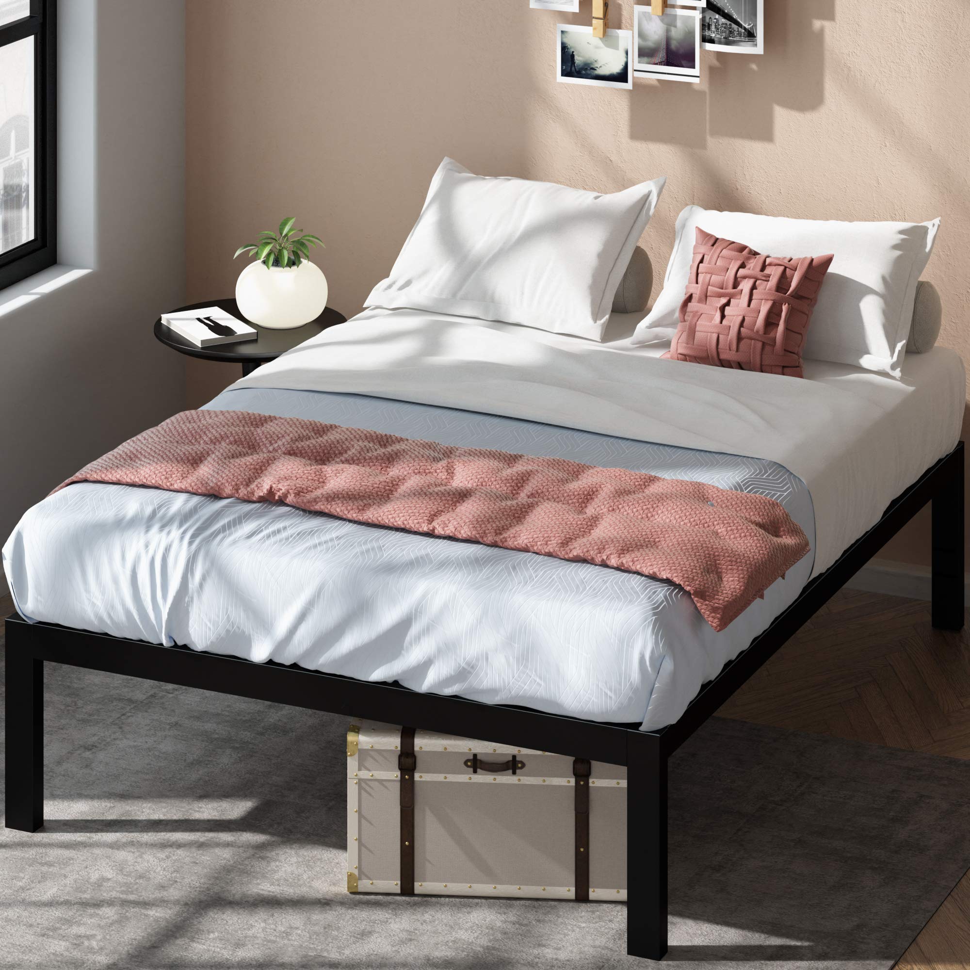 ZINUS 6 Inch Ultima Memory Foam Mattress / Pressure Relieving / CertiPUR-US Certified / Mattress-in-a-Box and Lorrick Metal Platform Bed Frame / Mattress Foundation / Easy, Bolt Free Assembly, Full