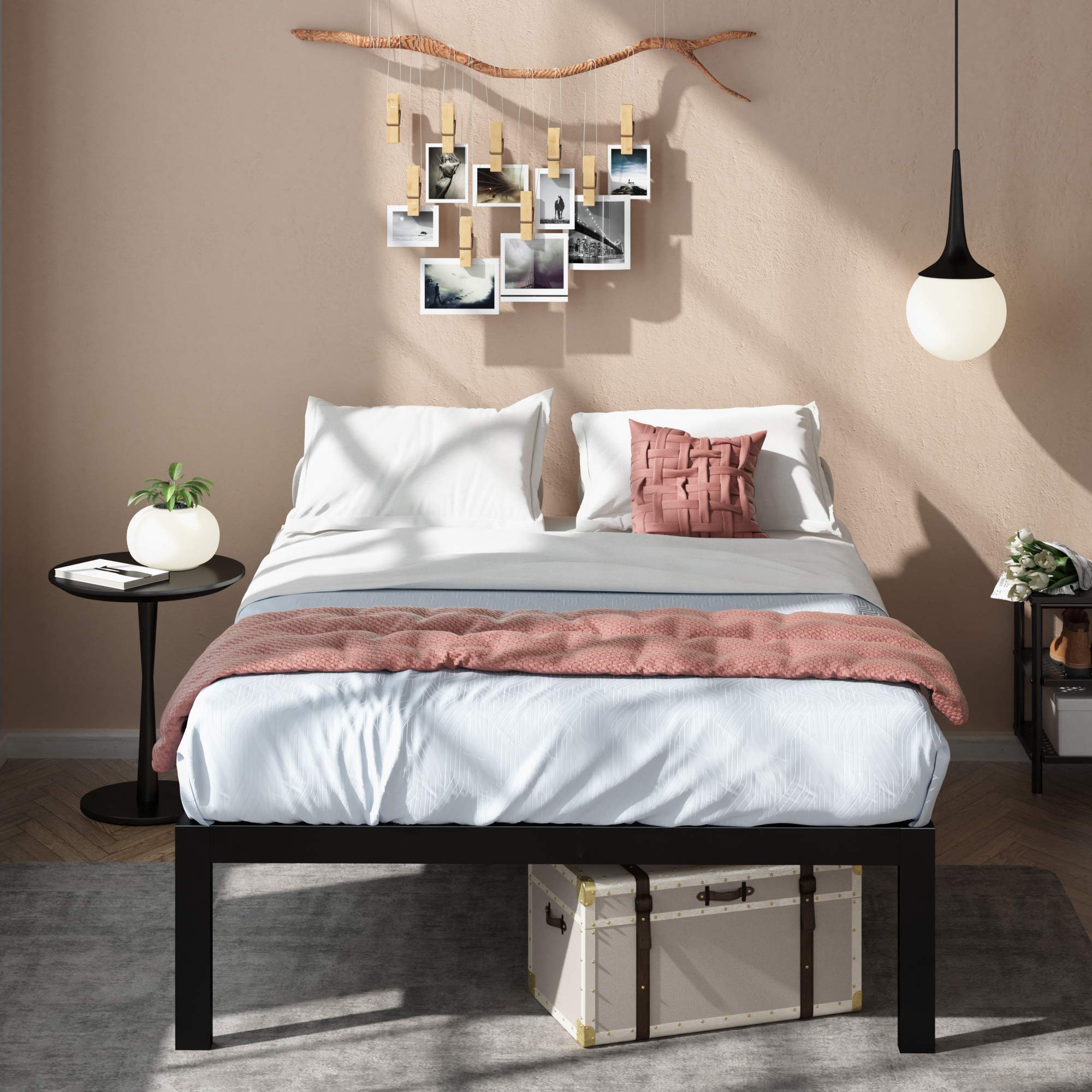 ZINUS 6 Inch Ultima Memory Foam Mattress / Pressure Relieving / CertiPUR-US Certified / Mattress-in-a-Box and Lorrick Metal Platform Bed Frame / Mattress Foundation / Easy, Bolt Free Assembly, Full