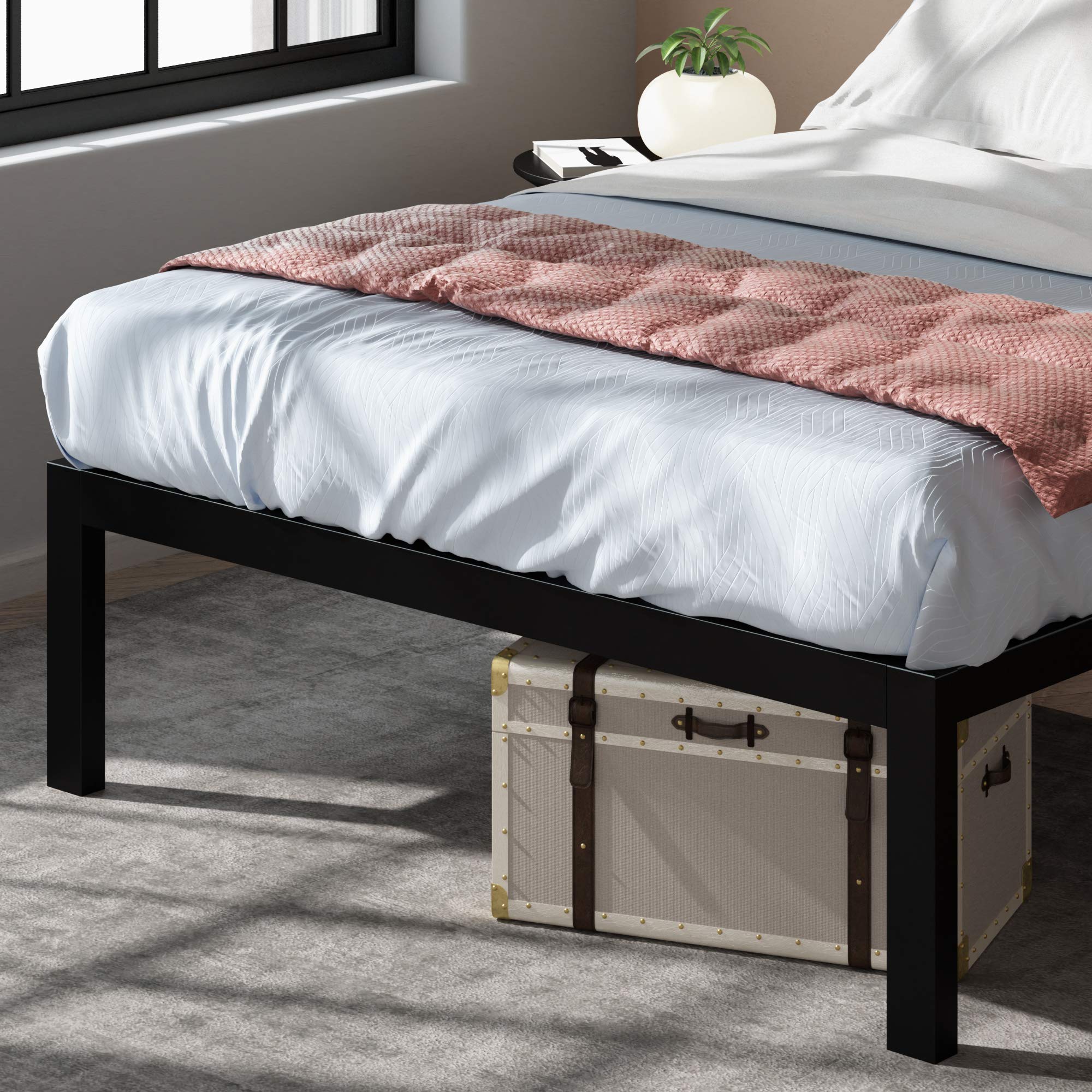 ZINUS 6 Inch Ultima Memory Foam Mattress / Pressure Relieving / CertiPUR-US Certified / Mattress-in-a-Box and Lorrick Metal Platform Bed Frame / Mattress Foundation / Easy, Bolt Free Assembly, Full